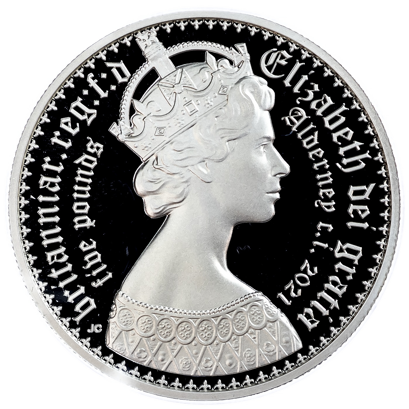 Elizabeth II Alderney Proof Gothic Crown 2021: Rarity and Value